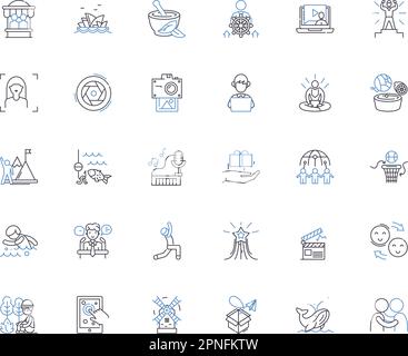 Cultural anthropology line icons collection. Ethnography, Kinship ...