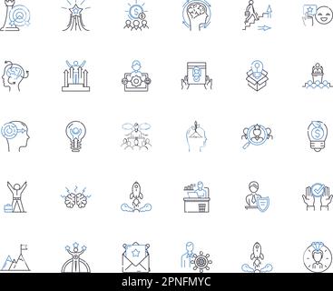 Wayfinding line icons collection. Navigation, Direction, Signage, Orientation, Mapping ...