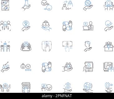 Caring and mentoring line icons collection. Compassion, Support ...