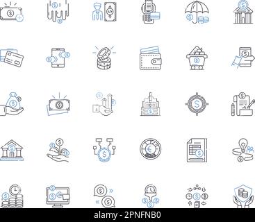 Moolah line icons collection. Wealth, My, Cash, Fortune, Riches ...