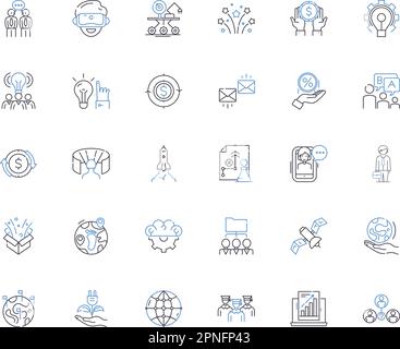 Progression line icons collection. Growth, Development, Advancement, Improvement, Evolution ...