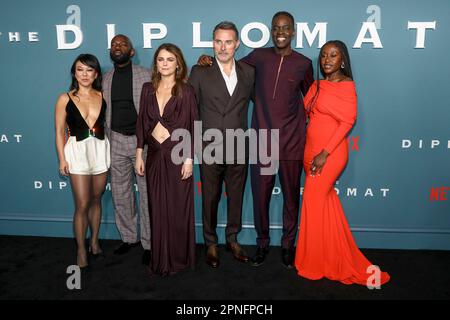 THE DIPLOMAT, from left: Nana Mensah, Keri Russell, Michael McKean ...