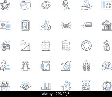 Secured lending line icons collection. Collateral, Mortgage, Pawn ...