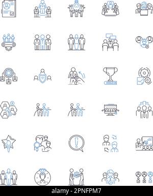 Posse line icons collection. Friends, Crew, Gang, Squad, Allies ...