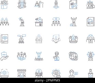 Employee engagement line icons collection. otivation, Commitment ...