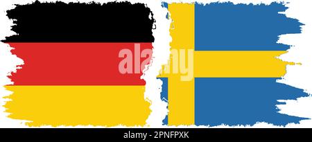 German and Swedish flags icon isolated on white background. Vector ...