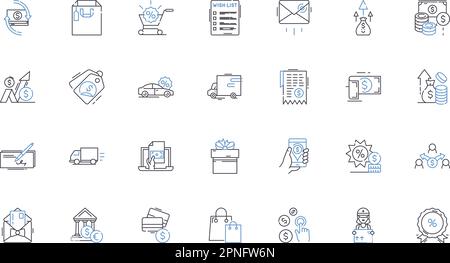 Market segmentation line icons collection. Demographics, Psychographics, Geographic, Targeting ...