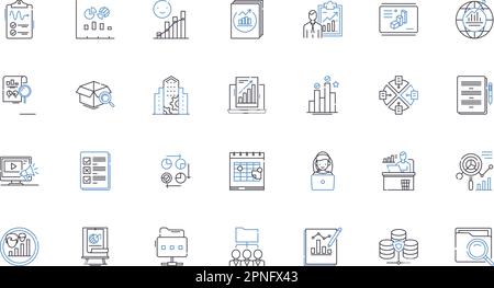Grouping line icons collection. Categorization, Segregation, Clustering, Bundling, Sorting ...