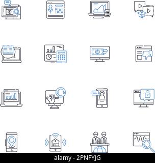 Dynamic line icons collection. Versatile , Agile , Radiant , Vibrant ...