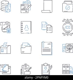 Commercial paperwork line icons collection. Invoices, Receipts ...