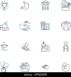 Relaxation line icons collection. Calmness, Peace, Tranquility ...