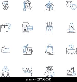 Eccentric line icons collection. Unconventional, Quirky, Odd, Unique ...