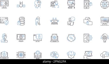 Middleware line icons collection. Integration, Platform, Infrastructure, Connectivity, Gateway ...