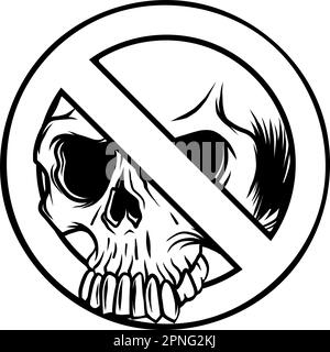 monochrome No Skull Sign on White Background Stock Vector Image & Art ...