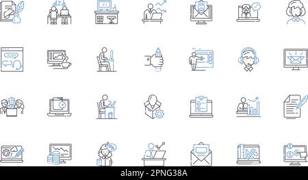 Operational flow line icons collection. Efficiency, Workflow ...