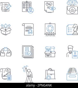 documentation line icons collection. Recordkeeping, Compilation ...