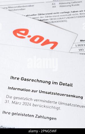 Symbolic image energy costs, Eon AG, gas bill in detail, gas contract ...