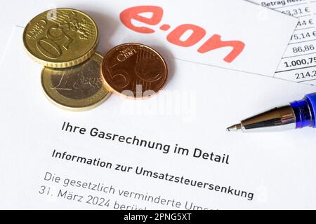 Symbolic image energy costs, Eon AG, gas bill in detail, gas contract ...