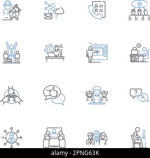 Helper line icons collection. Support, Assistance, Guide, Aid ...