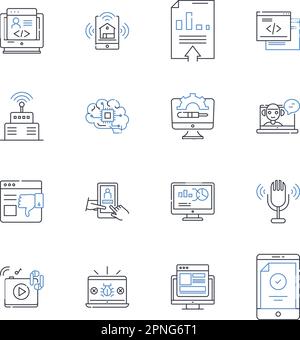 hybrid learning line icons collection. Flexibility, Blended ...