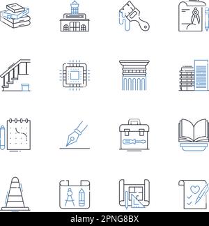 Original perspective line icons collection. Insight, Vision ...