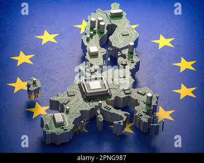 EU semiconductor industry, computer chips manufacturing and artificial ...