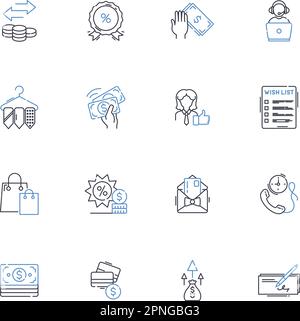 Strategic planning line icons collection. Forecasting, Vision ...