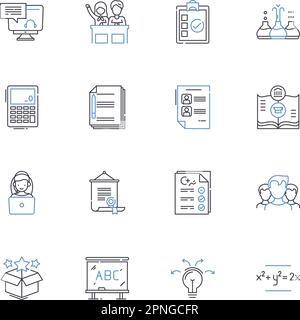 Proficiency line icons collection. Mastery, Competence, Fluency ...