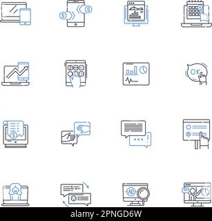 Dissertation line icons collection. Research, Thesis, Writing, Analysis ...