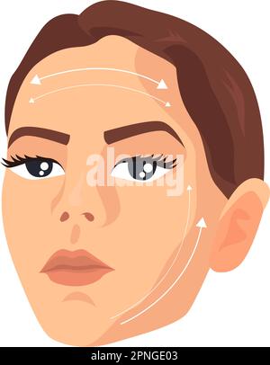 Nose reconstruction surgery, illustration, vector on white background ...