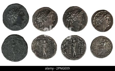 Antiochus VIII Silver Tetradrachm coins 121-96 BC with head of ...