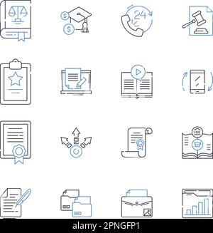 Instructional process line icons collection. Pedagogy, Curriculum, Assessment, Learning ...