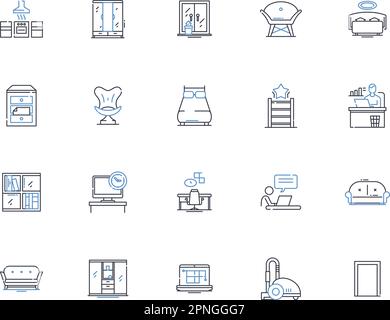 Muscles line icons collection. Strength, Power, Stamina, Movement ...