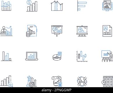 Graphs line vector icons and signs. Charts, Plots, Diagrams, Maps, Curves, Lines, Data, Nodes ...