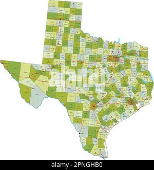 Texas - Highly detailed editable political map with labeling Stock ...