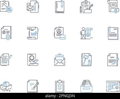 Approval line icons collection. Acceptance, Endorsement, Validation, Authorization, Permission ...