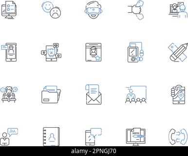 Verbalization line icons collection. Expression, Articulation, Utterance, Vocables, Enunciation ...