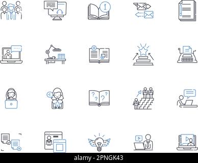 Distraction line icons collection. Attention, Interruption, Diversion ...