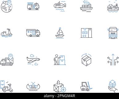 Boats line icons collection. Marina, Paddle, Sailing, Buoy, Cruise ...