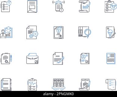 Memorandums line icons collection. Communication, Correspondence ...
