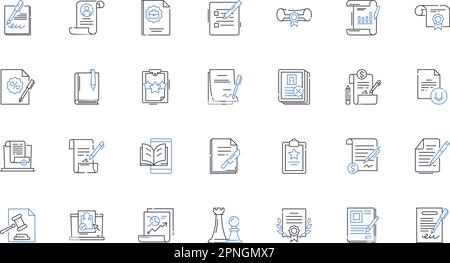 Certification line icons collection. Approval, Accreditation, Authentication, Authorization ...