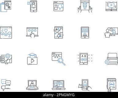 Augmented reality line icons collection. Overlay, Immersive, Digital, Interactive, Gamification ...