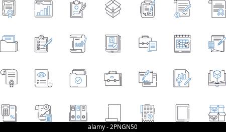 Catalogs and folders line icons collection. Organization, Sorting, Categorization, Storage ...