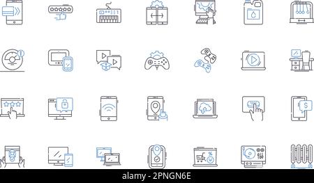 Utilities line icons collection. Power, Water, Gas, Energy, Sewer ...