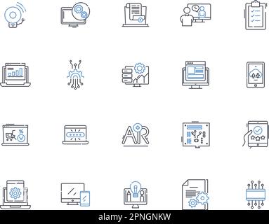 Procedure method line icons collection. Technique, System, Approach ...