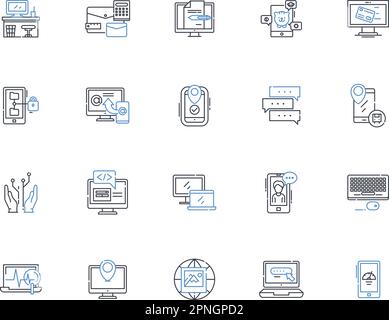 Market segmentation line icons collection. Demographics, Psychographics ...