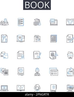 Tome line icons collection. Literature, Scrolls, Manuscript, Knowledge ...