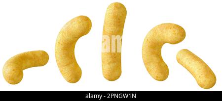 3d rendering - Peanuts and flips, puffs,snack isolated on white ...