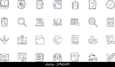 Fiscal planning line icons collection. Budgeting, Forecasting ...