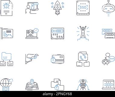 Defense mechanism line icons collection. Repression, Denial, Projection ...